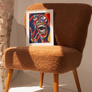 Scream - Vibrant Expressionist Digital Art Print - Minimalist Home ...
