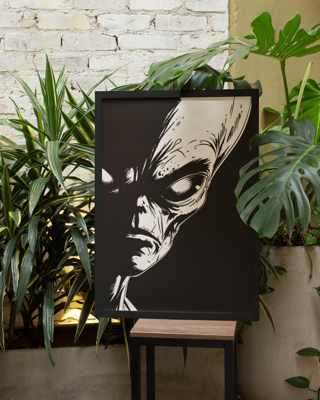 Interstellar Gaze Bold Sci-fi Alien Art Print, Futuristic Wall Decor ...