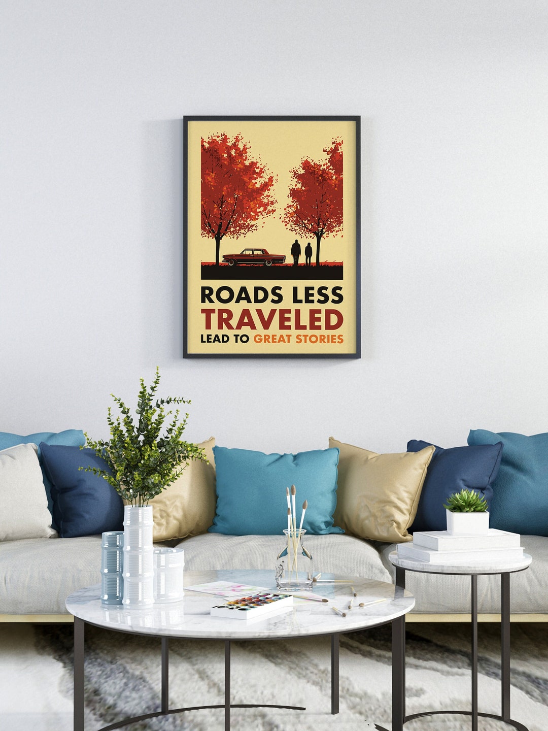 Roads Less Traveled Poster Vintage Inspired Wall Art, Motivational ...