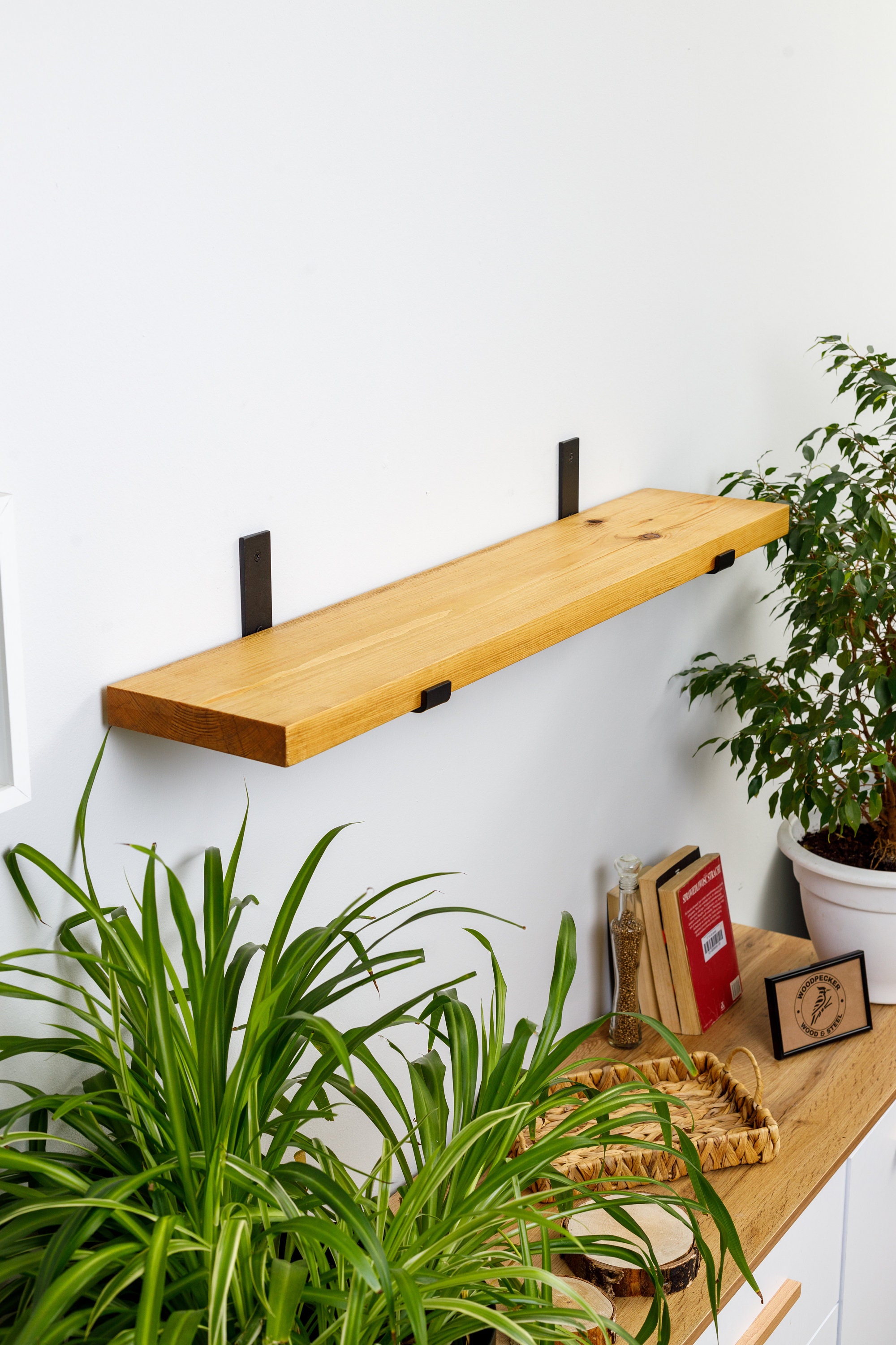 Rustic Floating Shelf, Custom Wood Shelves, Decor Floating Shelf Wax ...