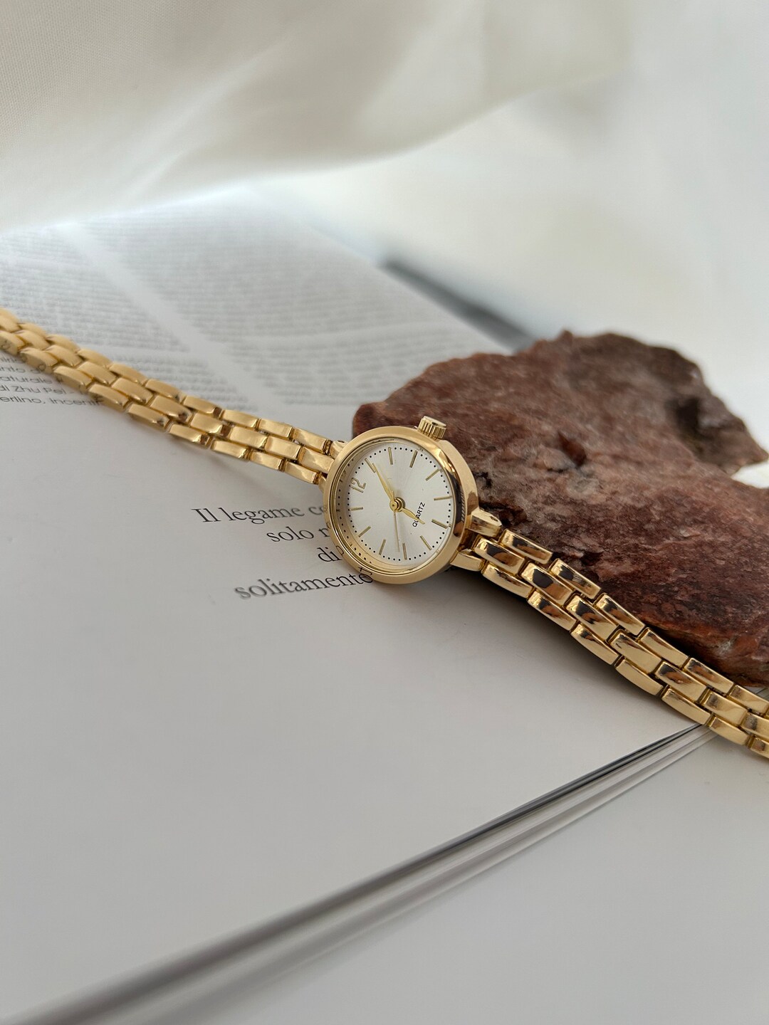 Gold Womens Wrist Watch, Vintage Gold Watch, Dainty Gold Watch for ...