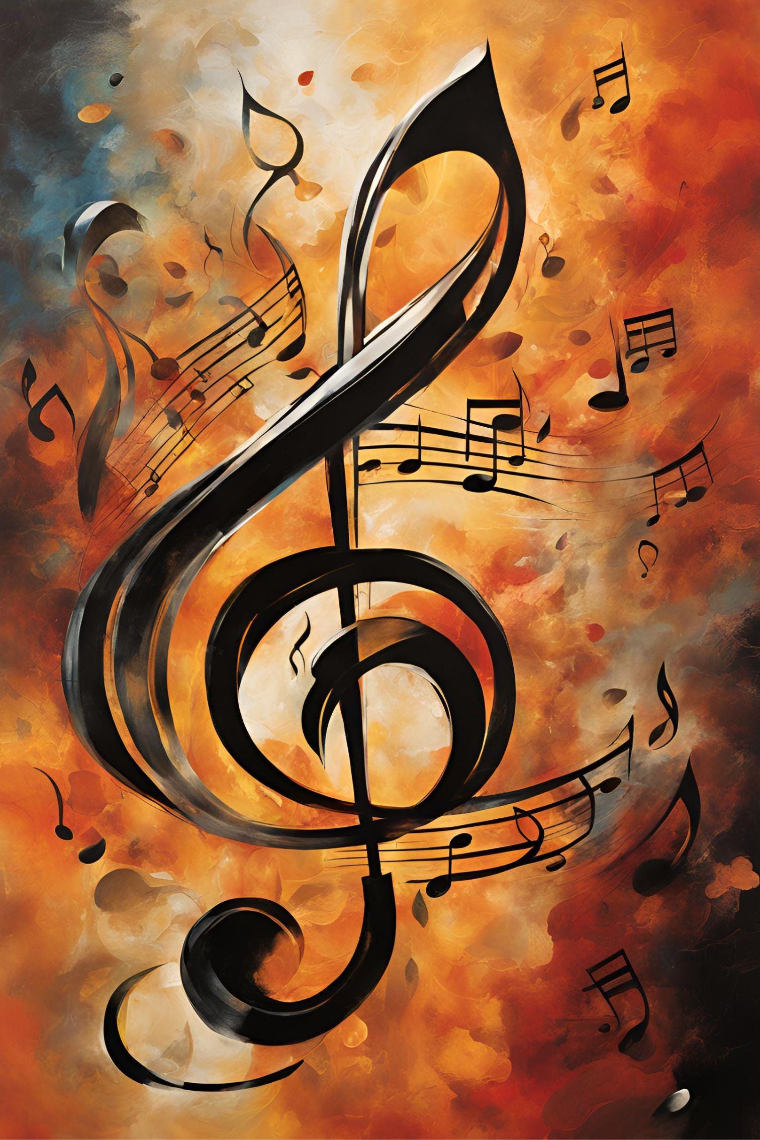 Musical Notes-digital Download for Print up to 80x120 Cm - Etsy