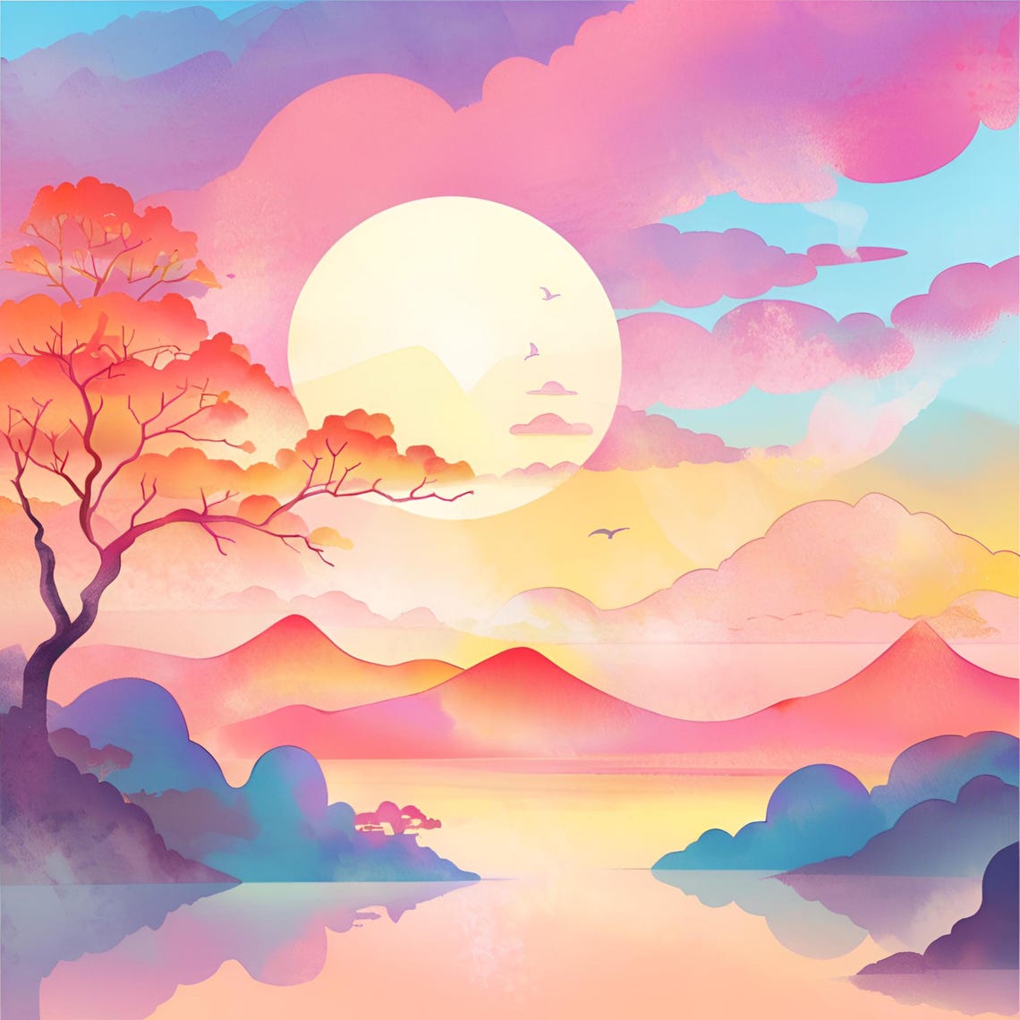 10 Fantasy Sunsets High Quality Clipart Png Digital Download PACK 1 - Etsy