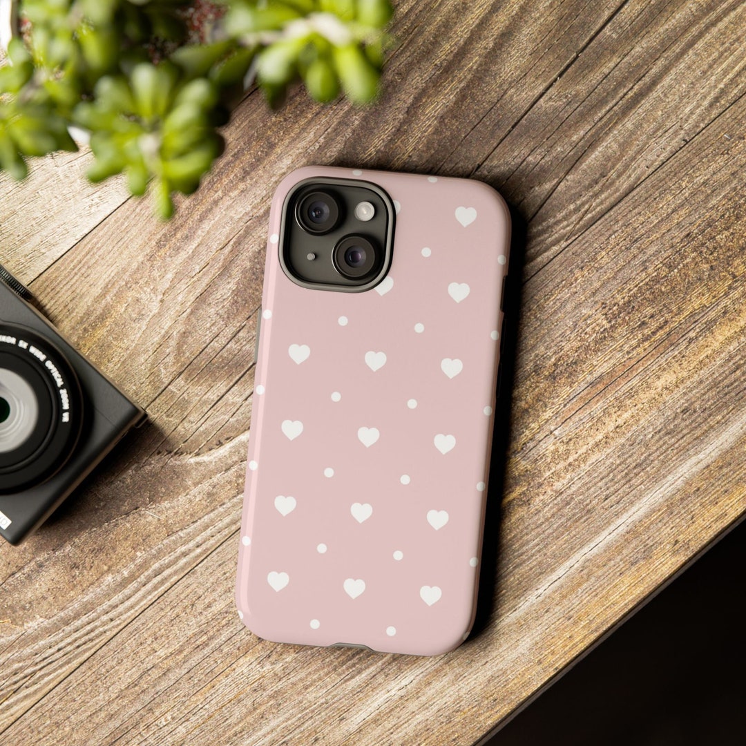 Pink Phone Case, Cute Pastel Heart Case, Trendy Phone Case, Case Love ...