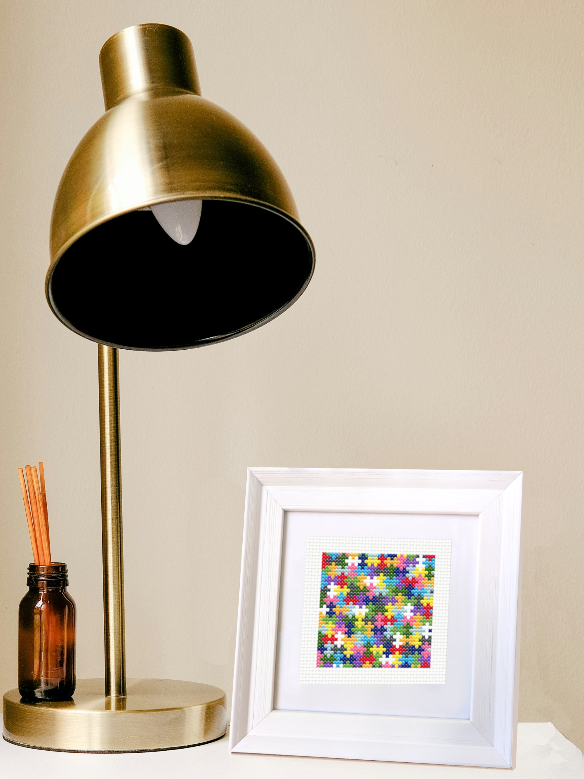 Colourful Jigsaw Puzzle Pixel Art Mini Tiny Cross Stitch Pattern, PDF ...