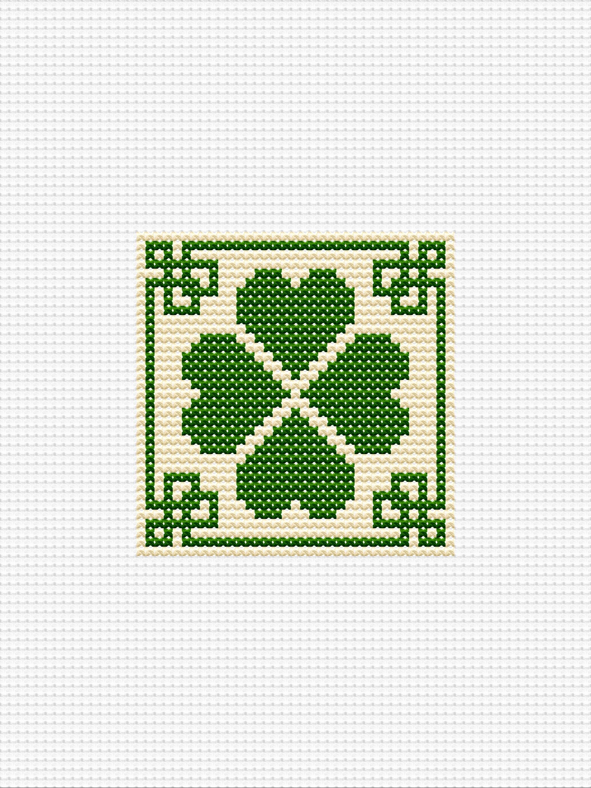 Good Luck Four Leaf Clover Pixel Art Mini Tiny Cross Stitch Pattern ...