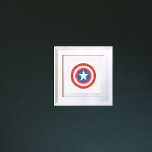 Superhero Shield - Mini Cross Stitch Pattern, Pixel Art, Small Tiny ...