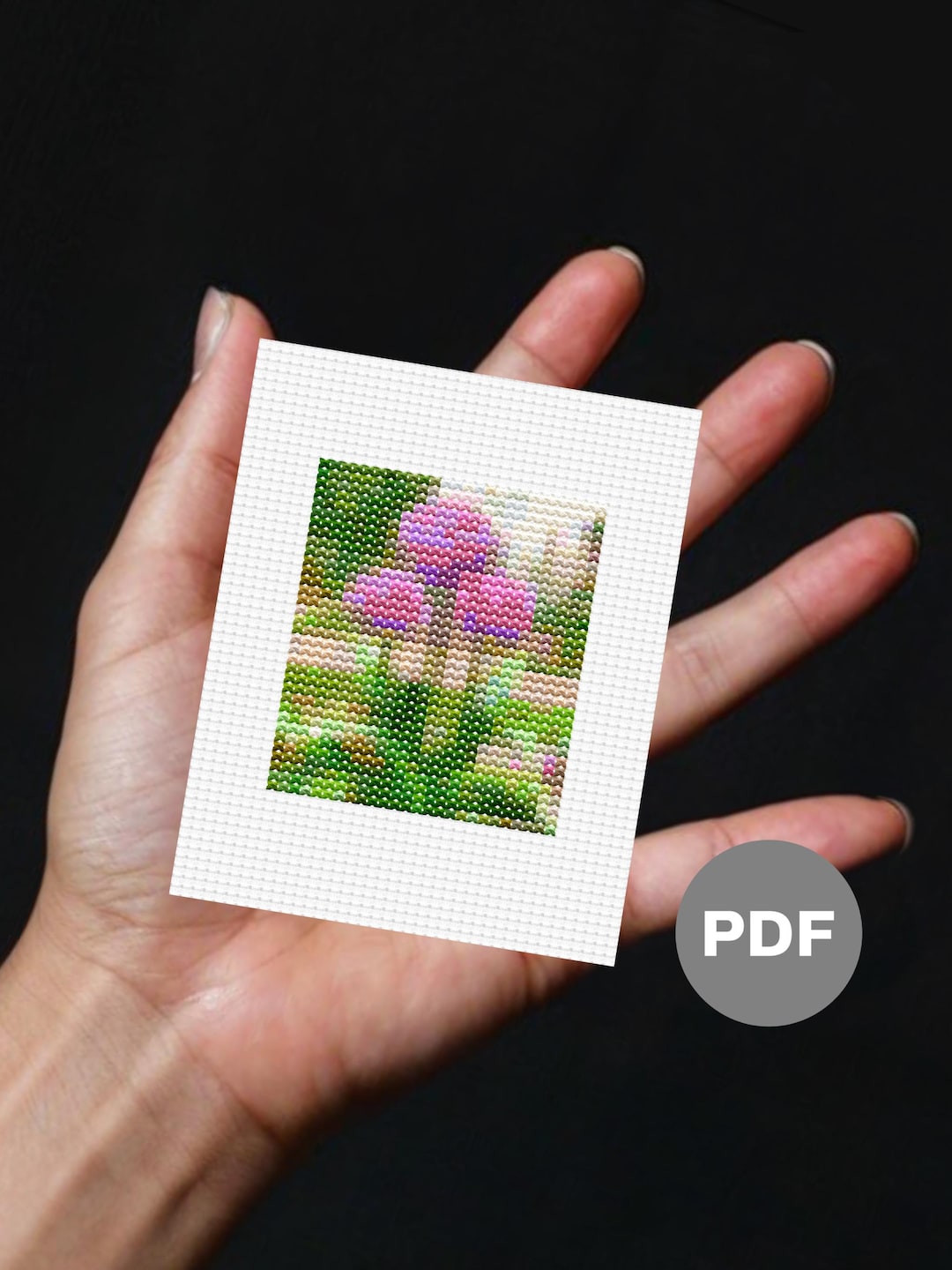 Alliums - Mini Cross Stitch Pattern, Pixel Art, Small Tiny Cross Stitch ...