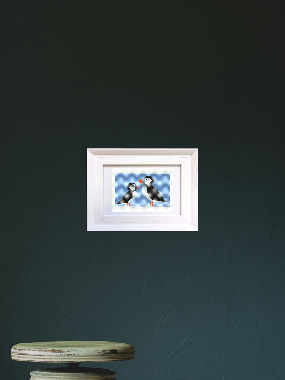Rathlin Island Puffins - Mini Cross Stitch Pattern, Pixel Art, Small ...