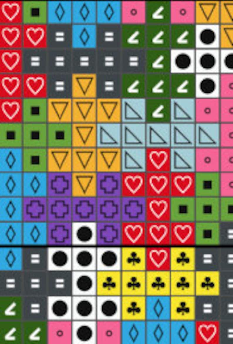 Colourful Jigsaw Puzzle Pixel Art Mini Tiny Cross Stitch Pattern, PDF ...