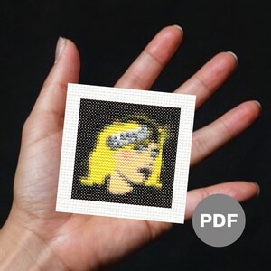 Punk Image - Mini Cross Stitch Pattern, Pixel Art, Small Tiny Cross ...