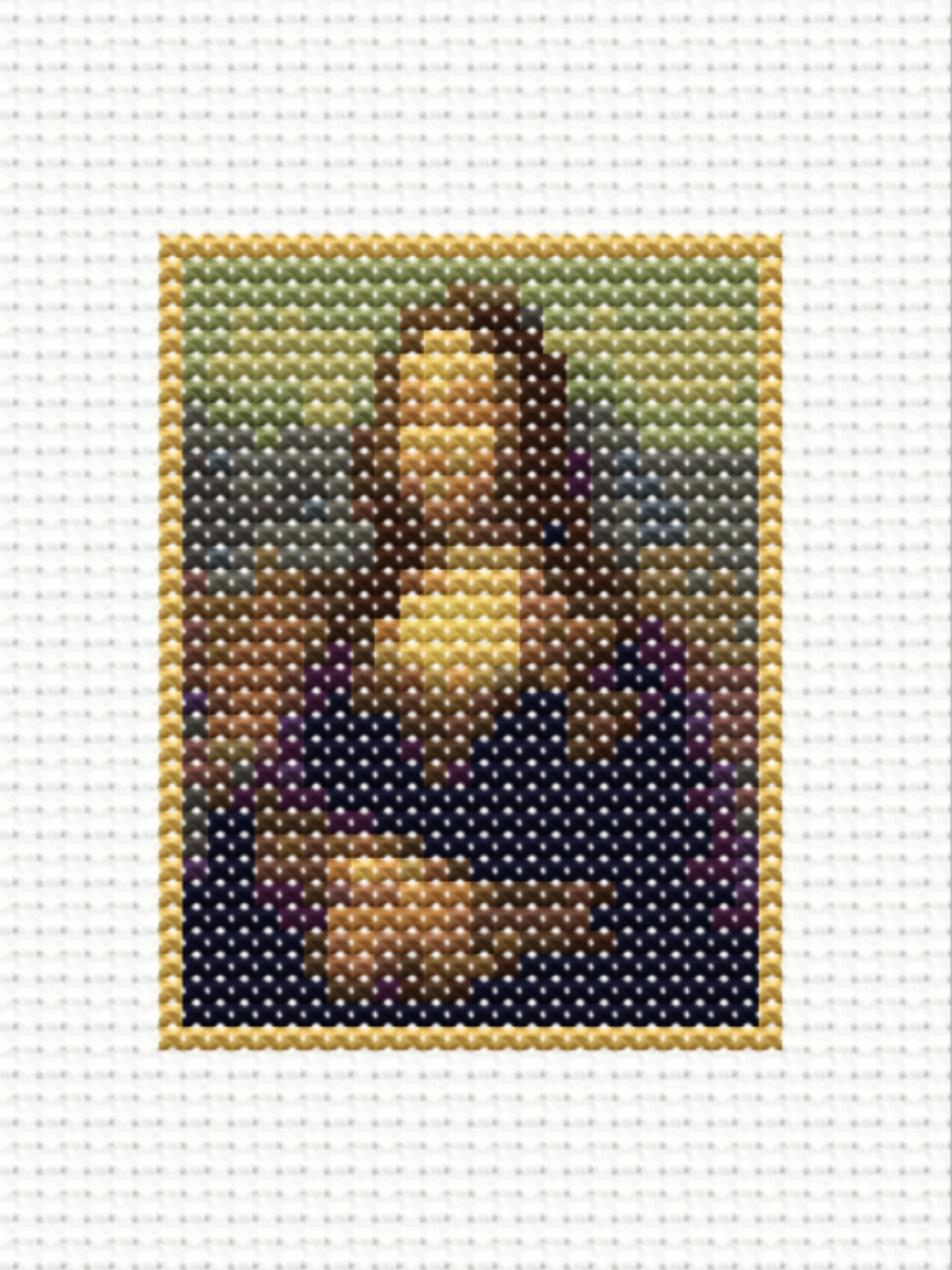 Mona Lisa Pixel Art Mini Tiny Cross Stitch Pattern, PDF Download ...