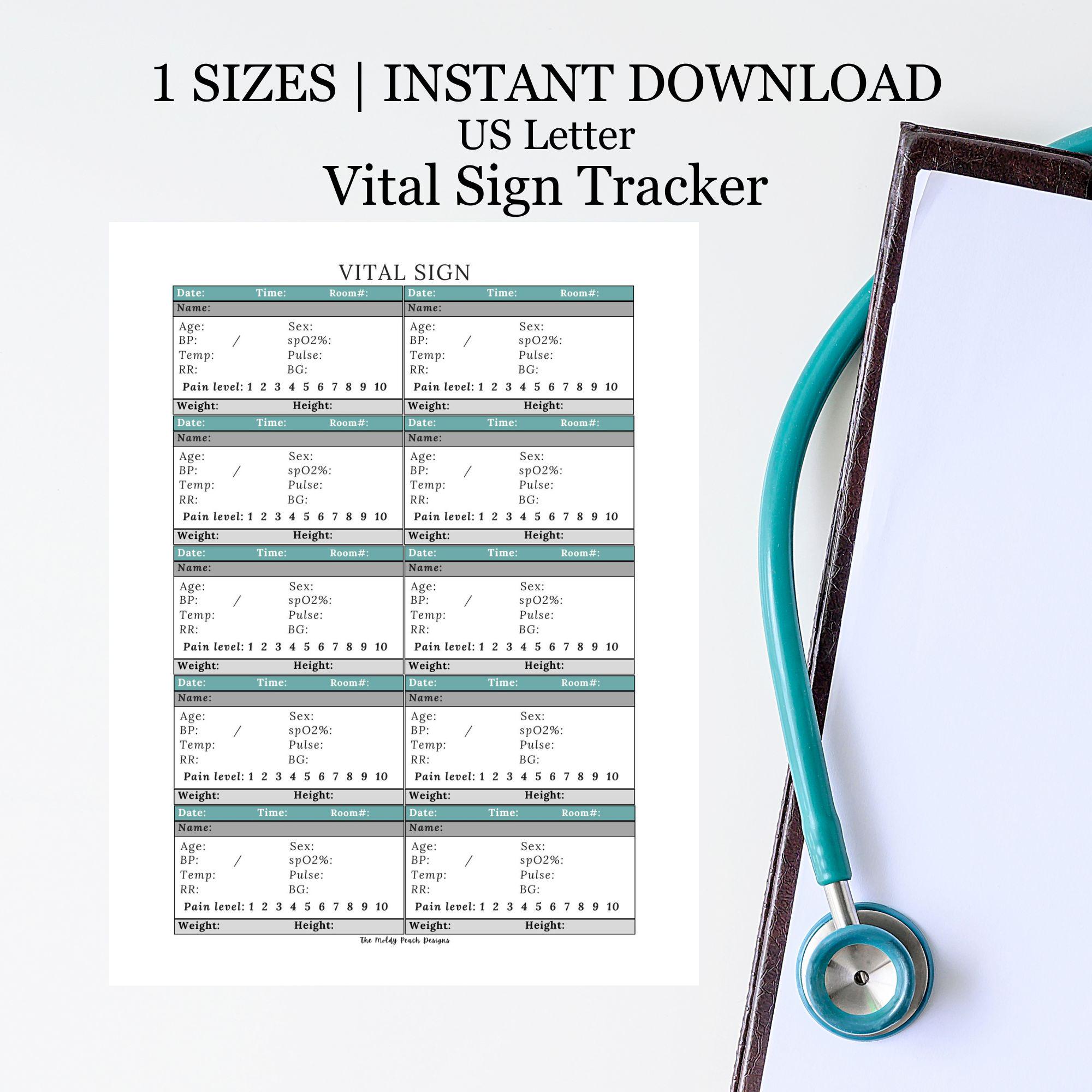 Vital Sign Tracker, Vital Sign Log, Printable Template - Etsy
