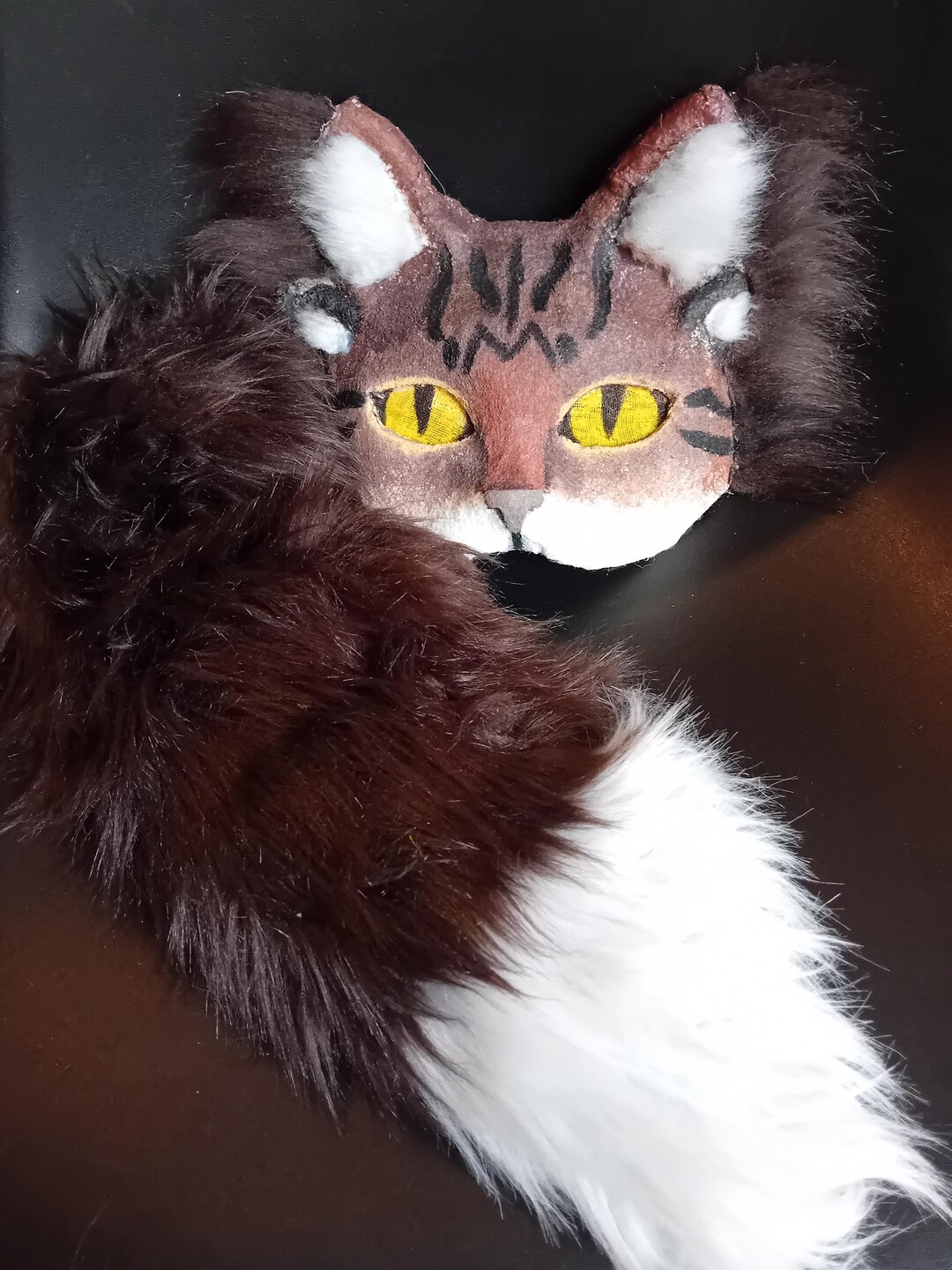 Tabby Cat Mask With Faux Fur Tail - Etsy UK