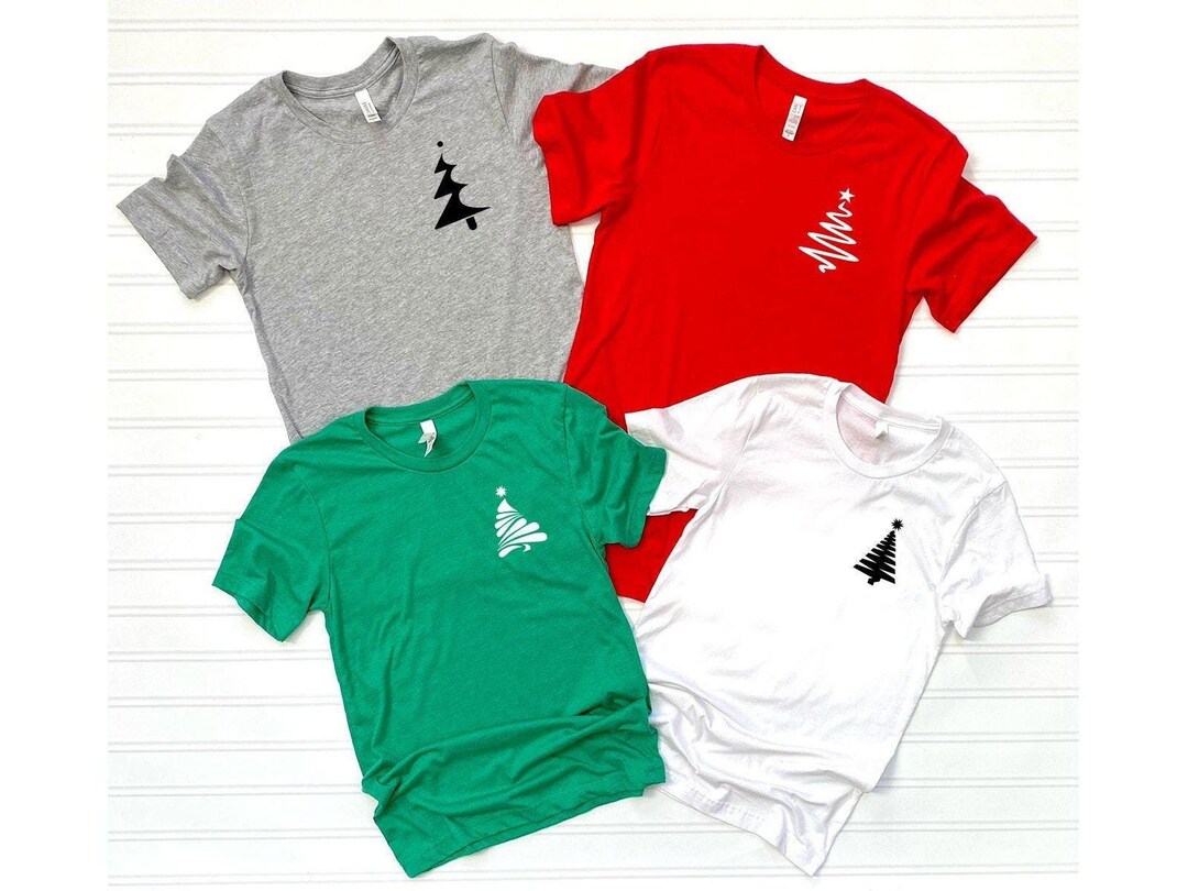 Custom Christmas Tree Pocket T-shirt, Tree Christmas Shirt, Pine Tree ...