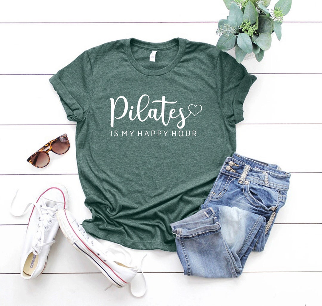 Pilates is My Happy Hour Shirt, Pilates Shirt, Gym Shirt, Pilates Gift ...