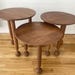 Natural Wood Beech Tree Triple Coffee Table Set, Wooden Coffee Table, Side Tables, Center Table ...