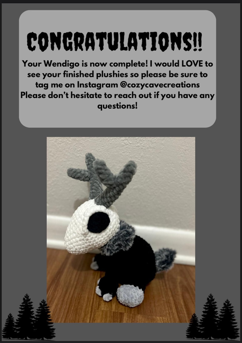 Crochet Wendigo Plushie Pattern - Etsy