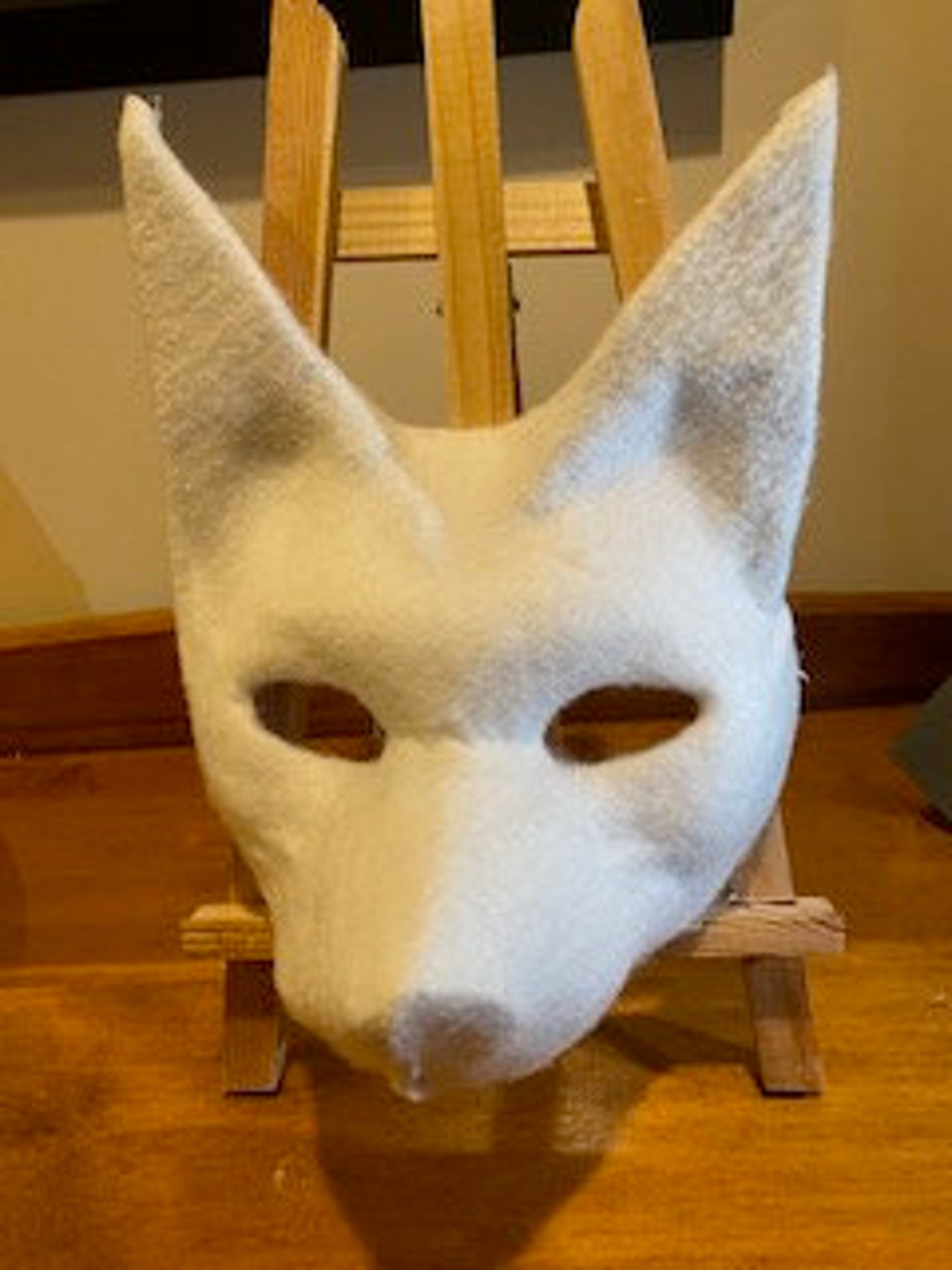 Unique, Handcrafted Fox Mask. White Felt fur Ready for You to Paint and ...