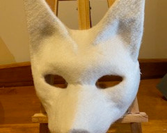 Unique, Handcrafted Fox Mask. White Felt fur Ready for You to Paint and ...