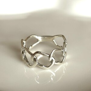 Solid Sterling Silver Women's Rings, Bubble Silver Ring, Chunky Silver ...