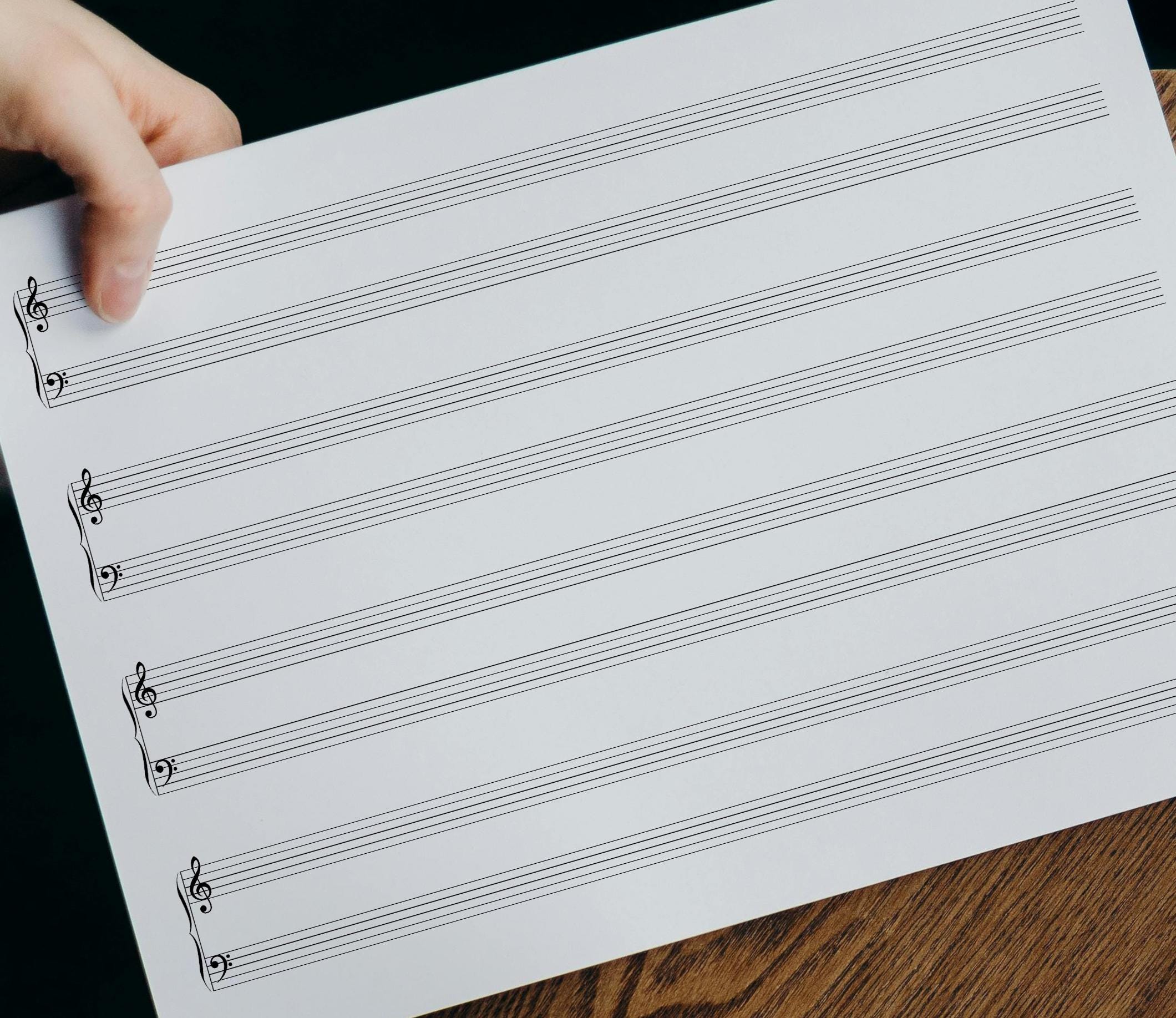 Printable Music Composition Paper - Medium 8mm - Blank Piano Grand ...