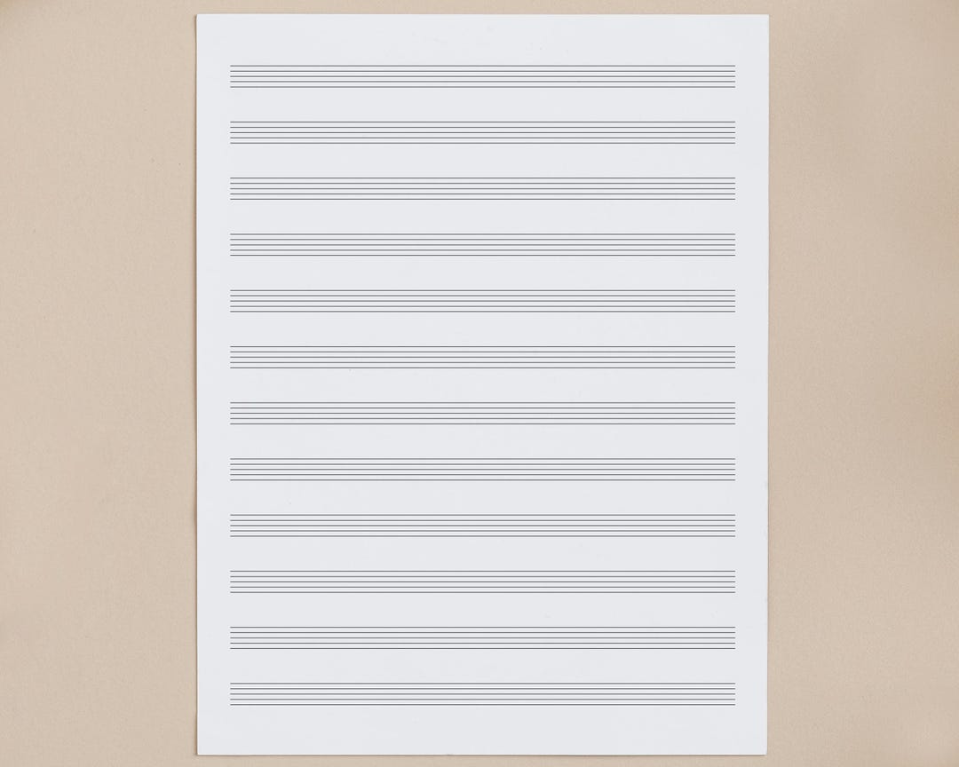 Printable Plain 12 Staff Paper - Medium 8mm Staff - Portrait - A4 Size ...