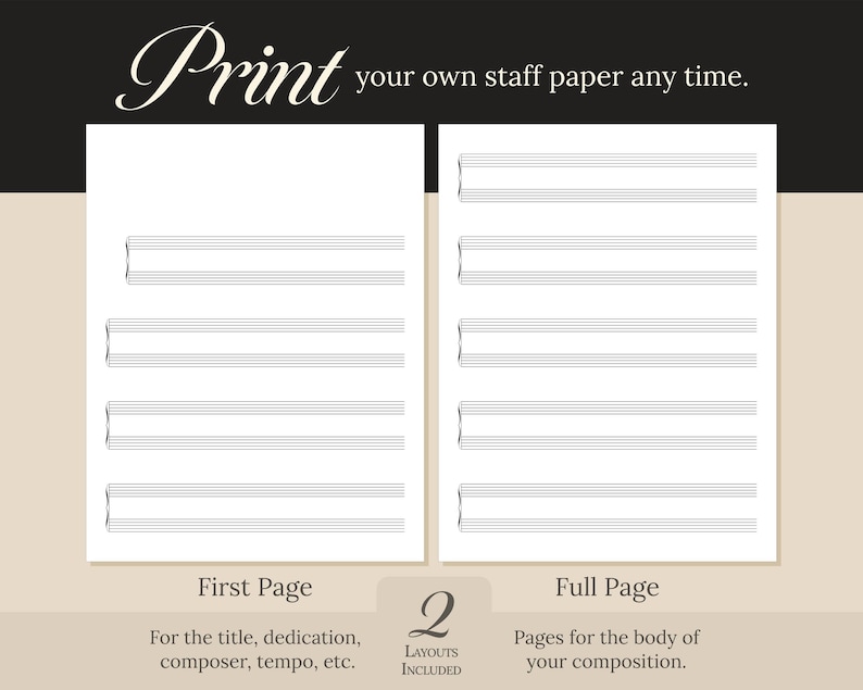 Printable Staff Paper - Medium 8mm Staff - Braced Grand Staff ...