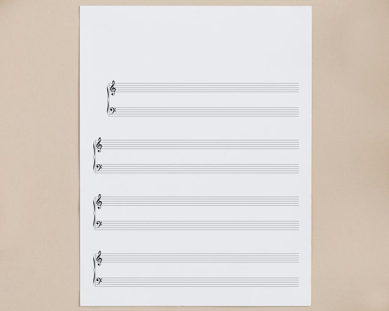 Printable Staff Paper - Medium 8mm Staff - Portrait - A4 Size / Letter ...