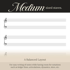 Printable Music Staff Paper: Medium 8mm, A4/letter Size (PDF Download ...