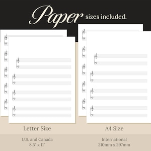Printable Wide 10mm Blank Music Composition Paper - Piano Grand Staff ...