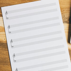 Printable Music Staff Paper: Medium 8mm, A4/letter Size (PDF Download ...