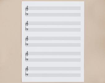 Printable Music Composition Paper - Medium 8mm - Blank Piano Grand ...