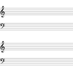 Printable Wide 10mm Blank Music Composition Paper - Piano Grand Staff ...