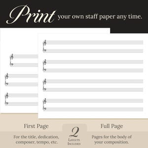 Printable Music Composition Paper - Medium 8mm - Blank Piano Grand ...