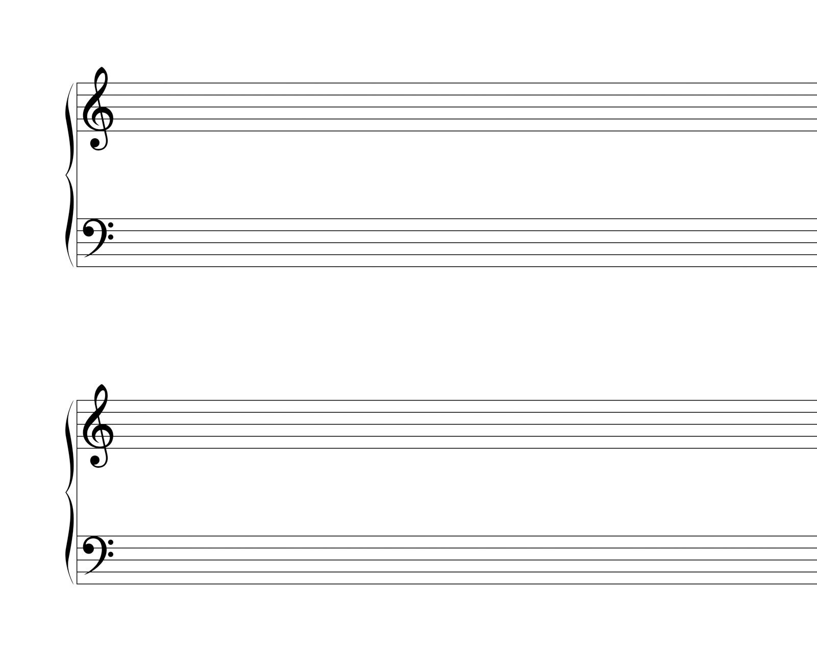 Printable Music Composition Paper - Portrait - Letter 8.5" X 11" / A4 ...