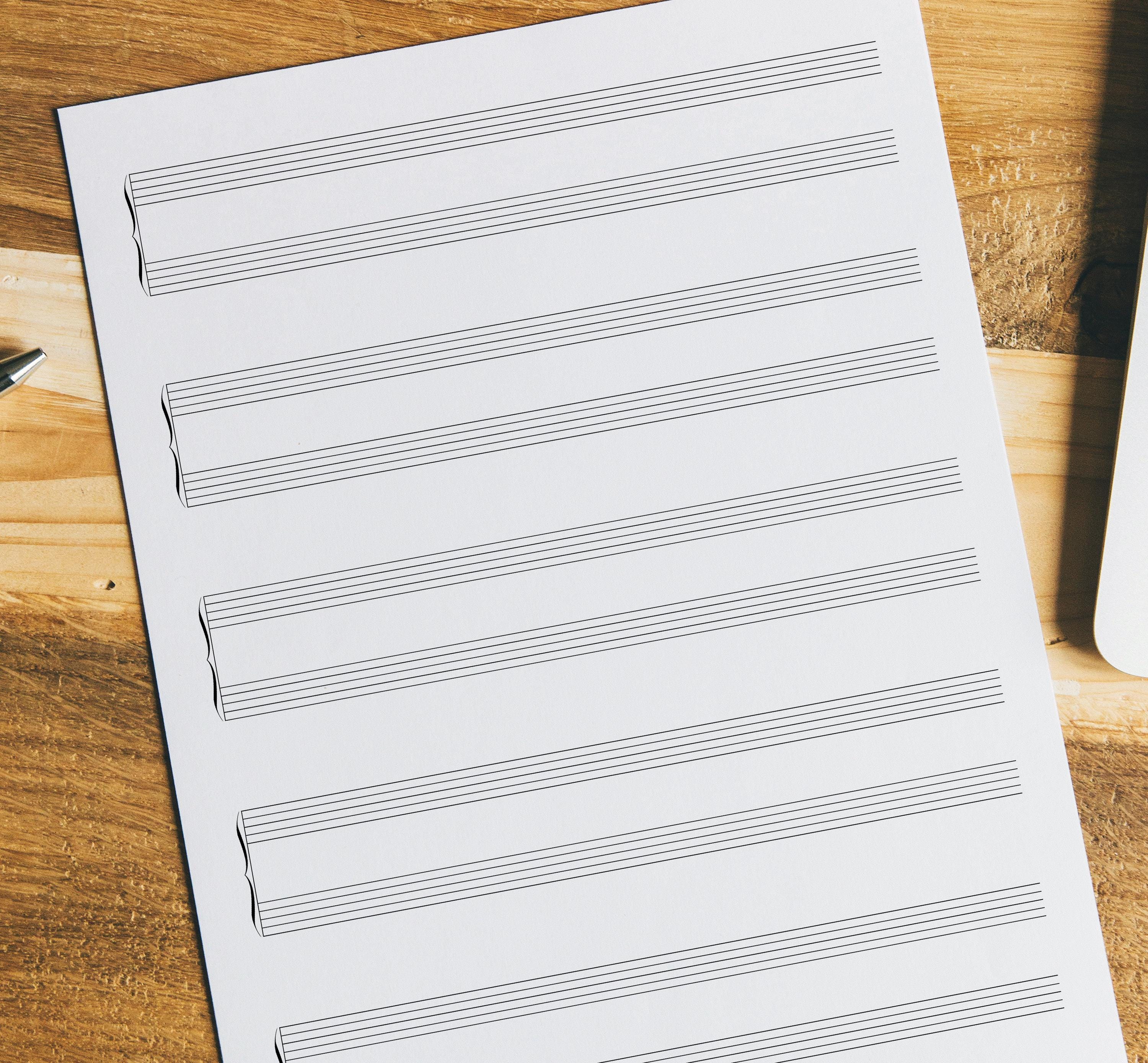 Printable Staff Paper - Medium 8mm Staff - Braced Grand Staff ...