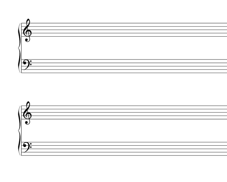 Printable Music Composition Paper - Medium 8mm - Blank Piano Grand ...