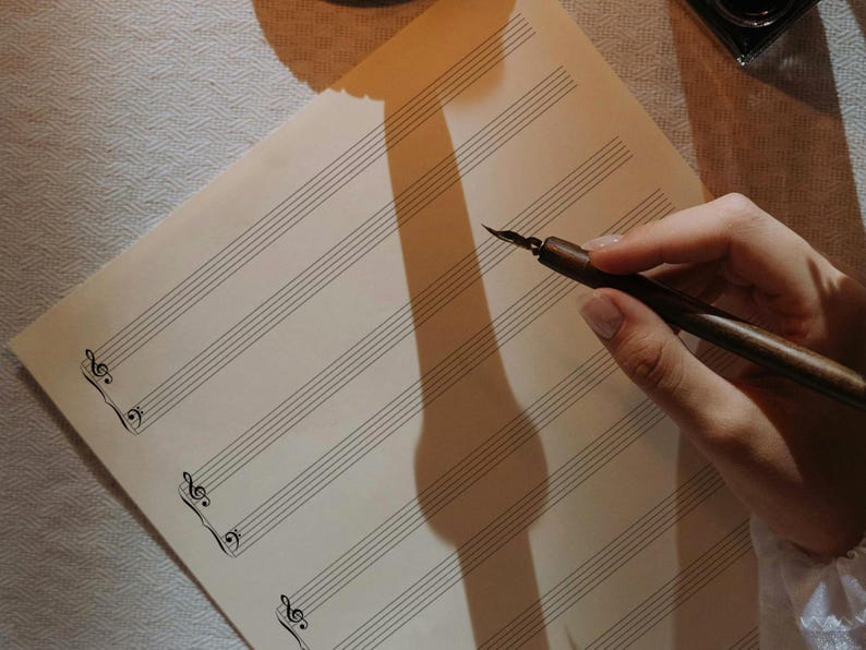 Printable Music Composition Paper - Portrait - Letter 8.5" X 11" / A4 ...