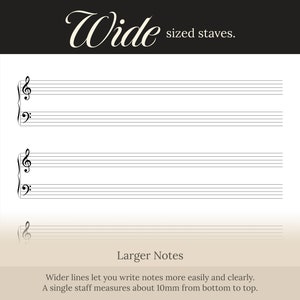 Printable Wide 10mm Blank Music Composition Paper - Piano Grand Staff ...
