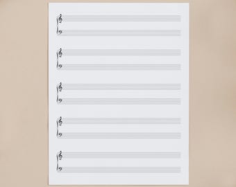Printable Music Composition Paper - Medium 8mm - Blank Piano Grand ...