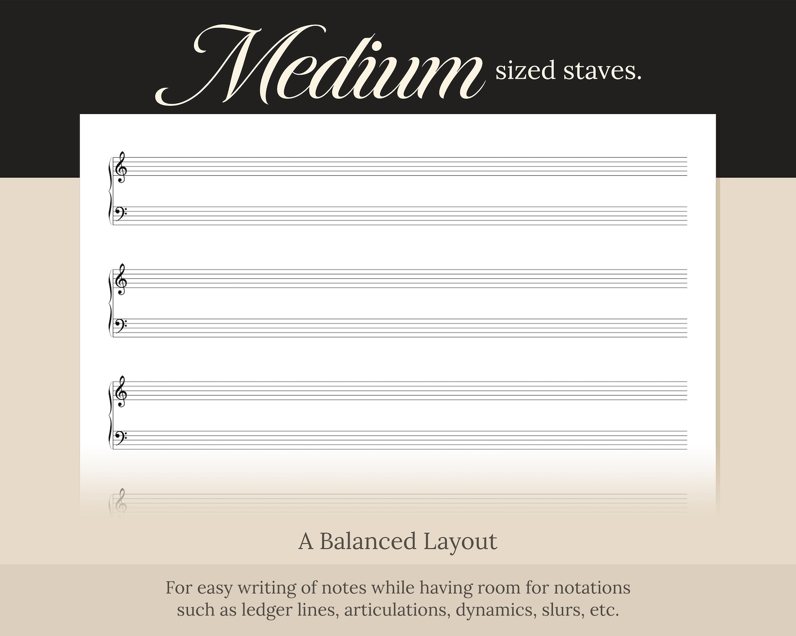 Printable Music Composition Paper - Medium 8mm - Blank Piano Grand ...