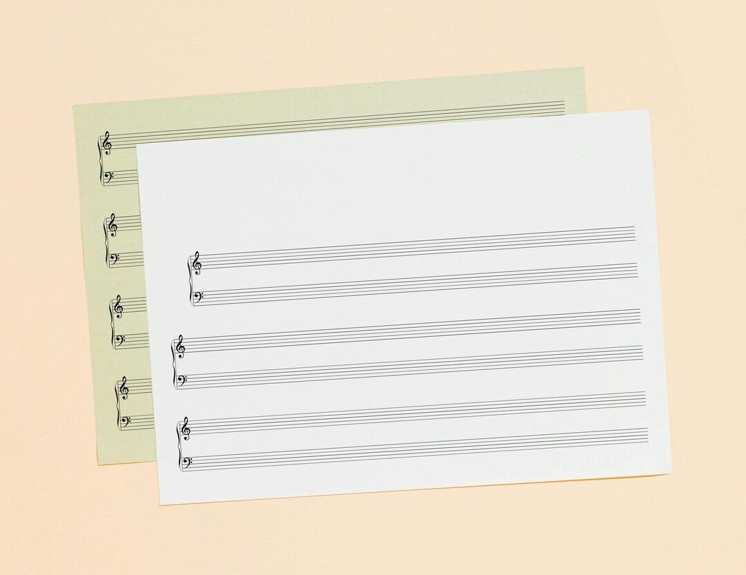 Printable Music Composition Paper - Medium 8mm - Blank Piano Grand ...