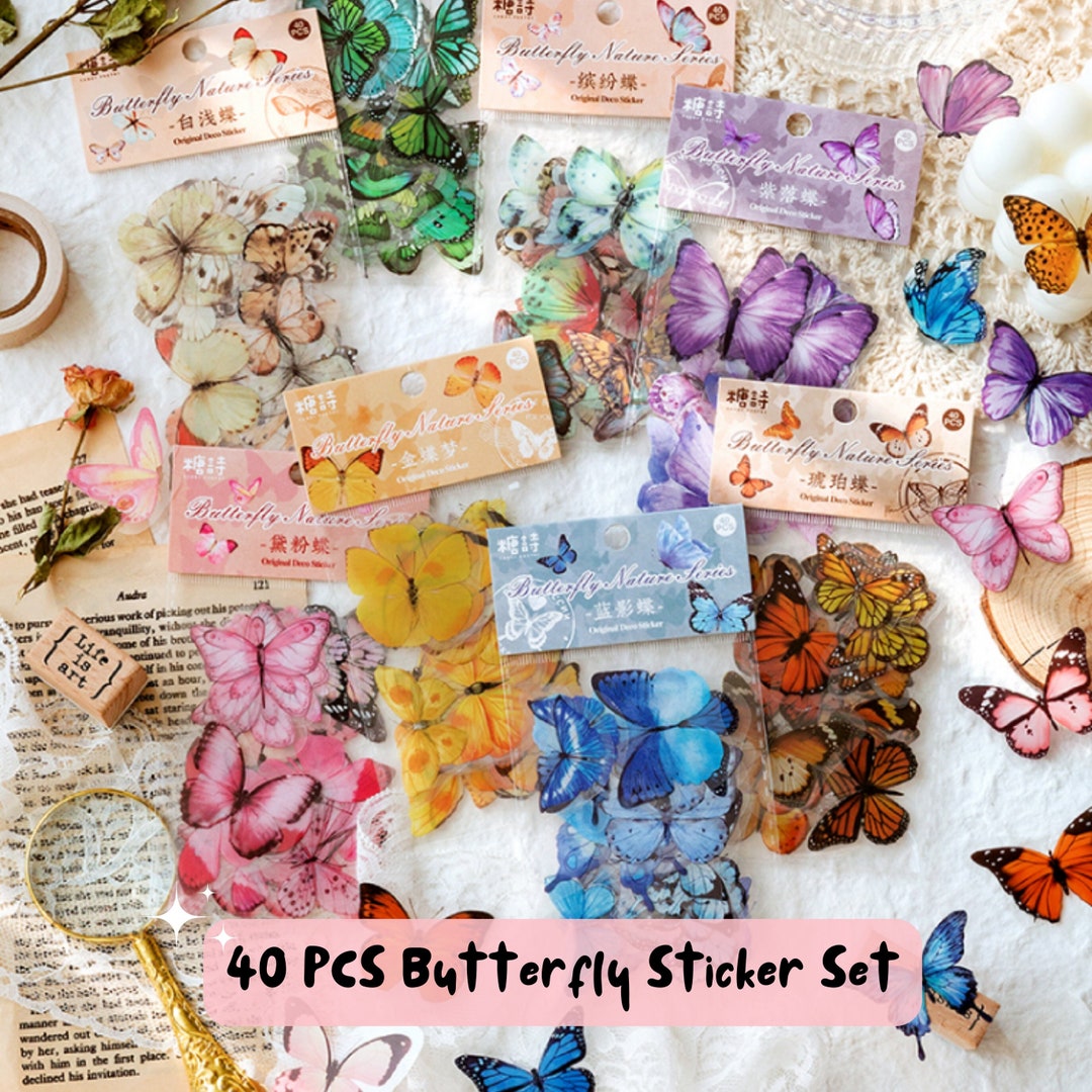 Butterfly Sticker Pack, Bundle Sticker Pack, Scrapbooking, Junk Journal ...