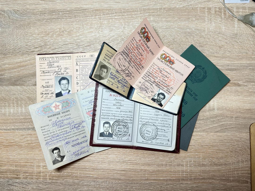 Vintage Set of 7 Soviet Documents for One Person USSR 60-80s - Etsy