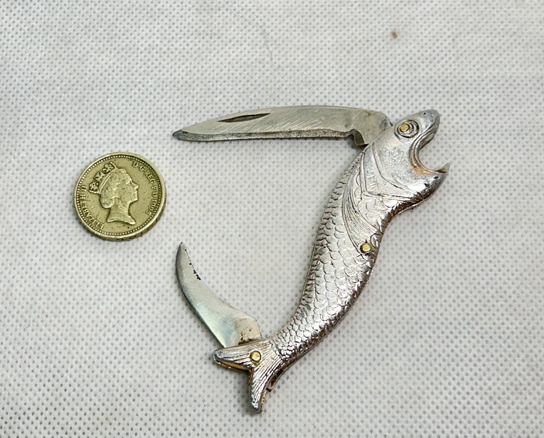 Vintage Soviet Folding Pocket Knife Fish Collectible USSR - Etsy
