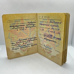 Vintage Soviet Military Document ID Card Made in USSR Collectible Mini ...