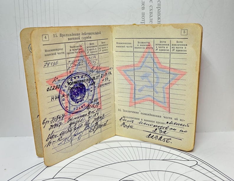Soviet Military Document ID Card Made in USSR Rare 70s - Etsy