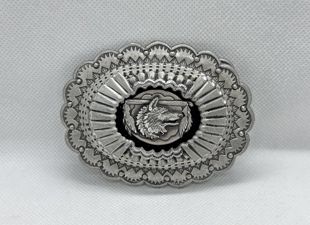 Vintage Legends West Wolf Belt Buckle, Southwestern Cowboy Pewter ...