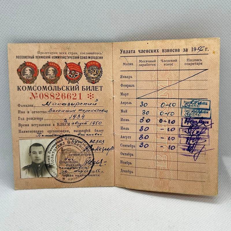 Soviet Union Id Card - Etsy